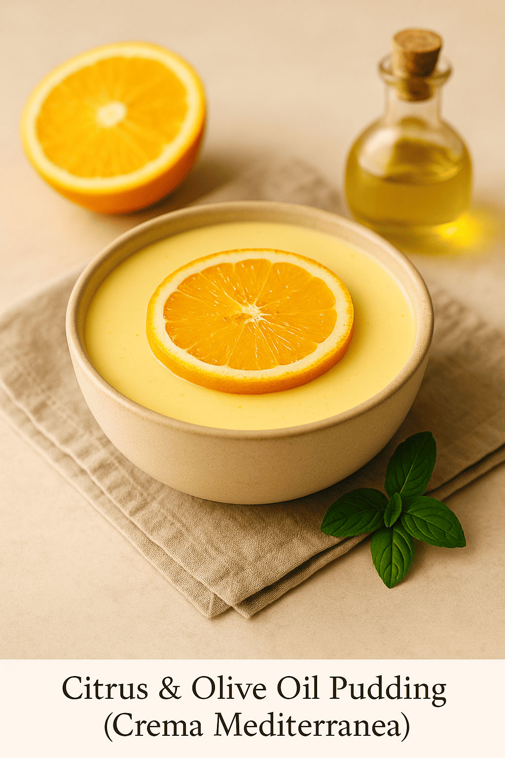 Citrus & Olive Oil Pudding — Silky Mediterranean Dessert